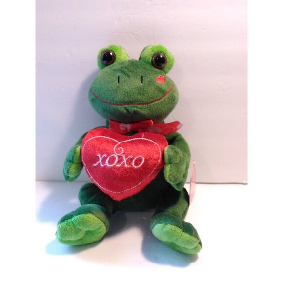 Plush Pals | Toys | Plush Pals Atico Green Frog Red Heart Xoxo Ribbon ...